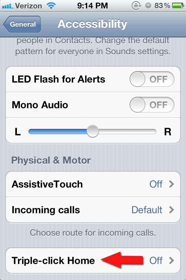 How to select Accessibility options with an iPhone Home button triple ...