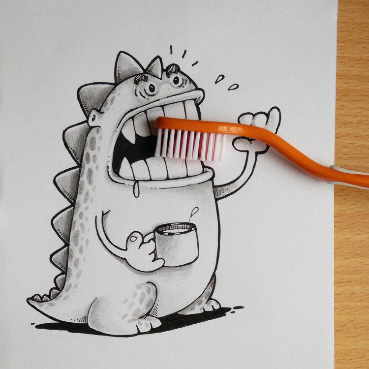 Adorable doodles interact with everyday objects | Creative Bloq