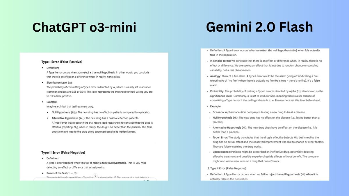 I tested ChatGPT o3-mini vs Gemini 2.0 Flash with 7 prompts — here’s ...