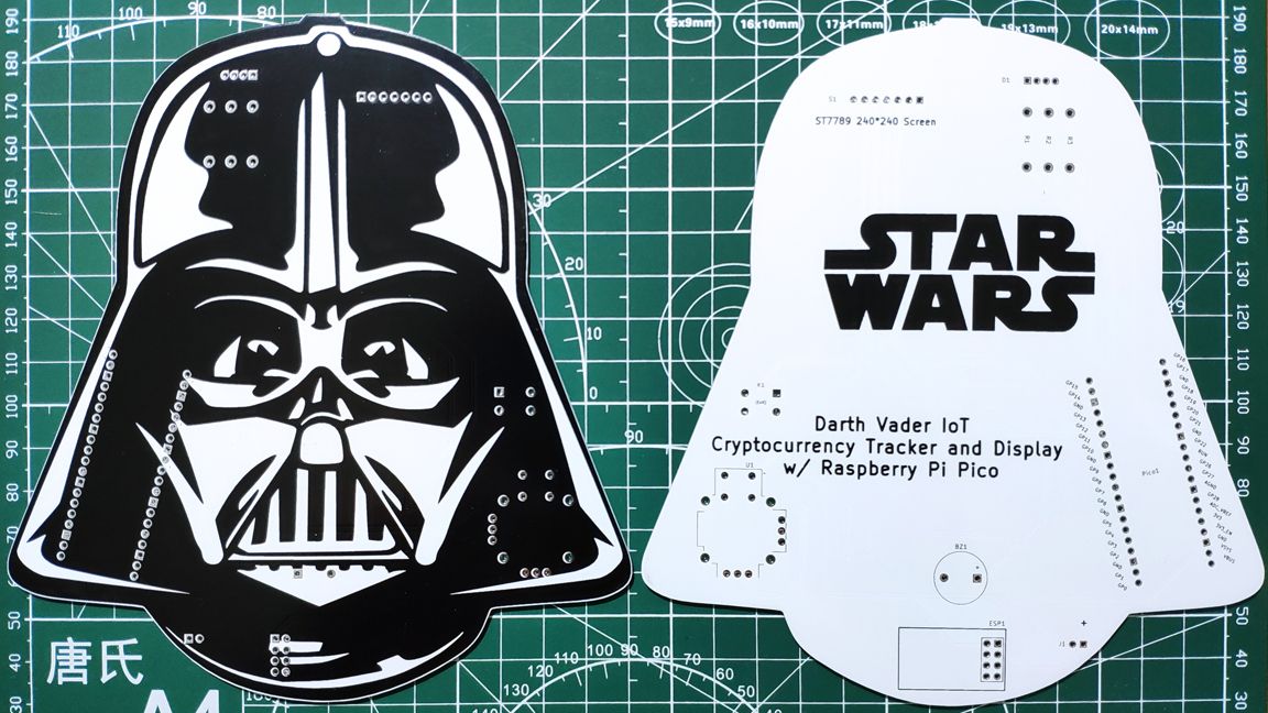 Darth Vader Raspberry Pi Pico PCB Tracks Cryptocurrency | Tom's Hardware