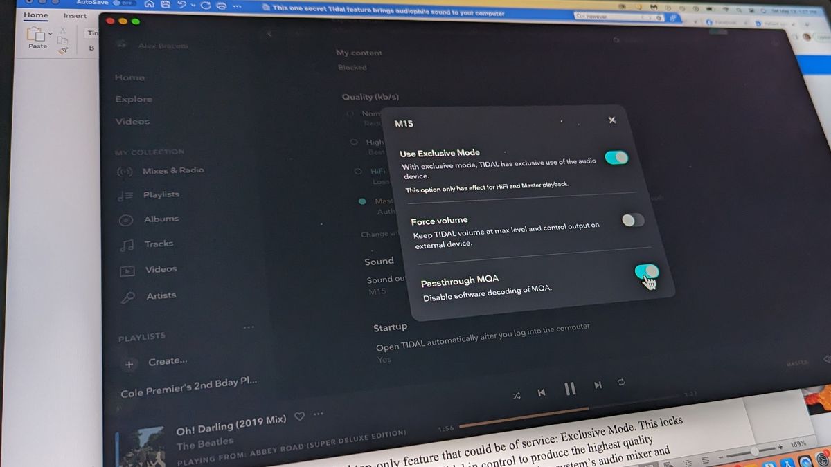 This one secret Tidal feature brings audiophile sound to your computer ...