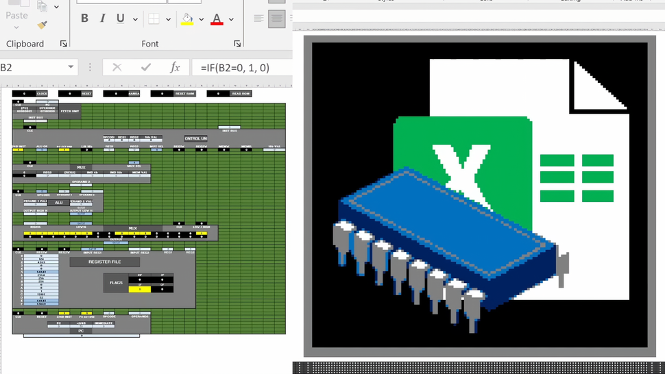 Functional 16-bit CPU built and runs in Excel, 3Hz processor includes ...