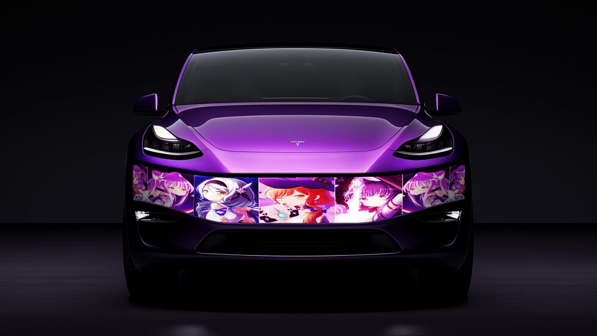 This LED display can turn your Tesla’s front-end into a Ferrari, Rolls ...