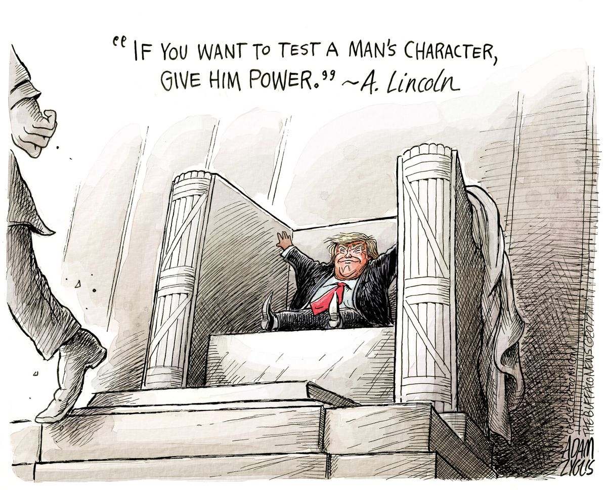 Political Cartoon U.S. Trump Lincoln Seat of Power | The Week