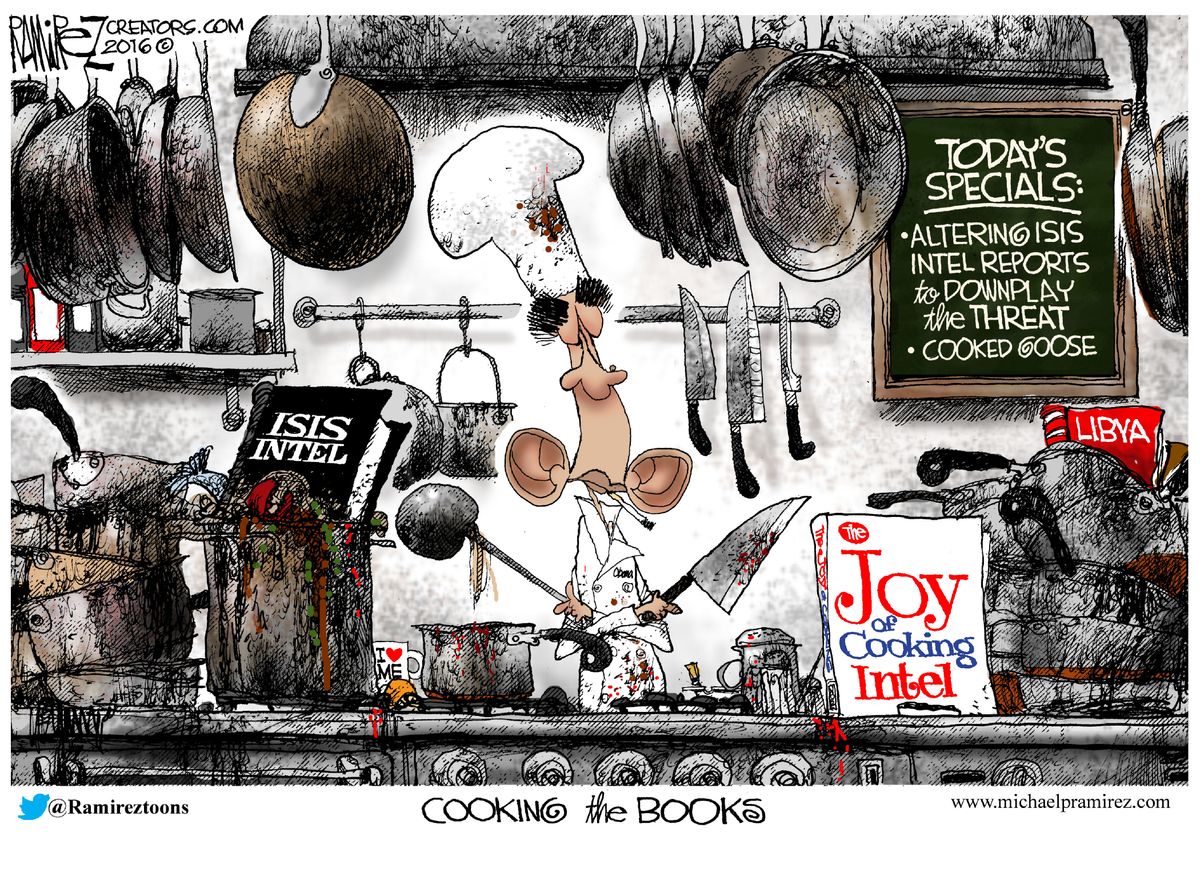 Political cartoon U.S. Barack Obama cook todays special downplay threat ...