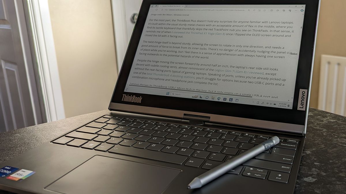 Lenovo ThinkBook Plus (Gen 4) review: A clever twisting hinge reveals a ...