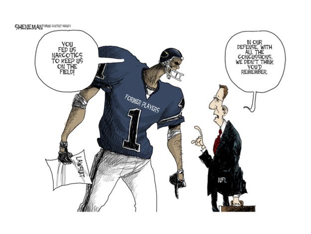 Editorial cartoon NFL Narcotics Concussions | The Week