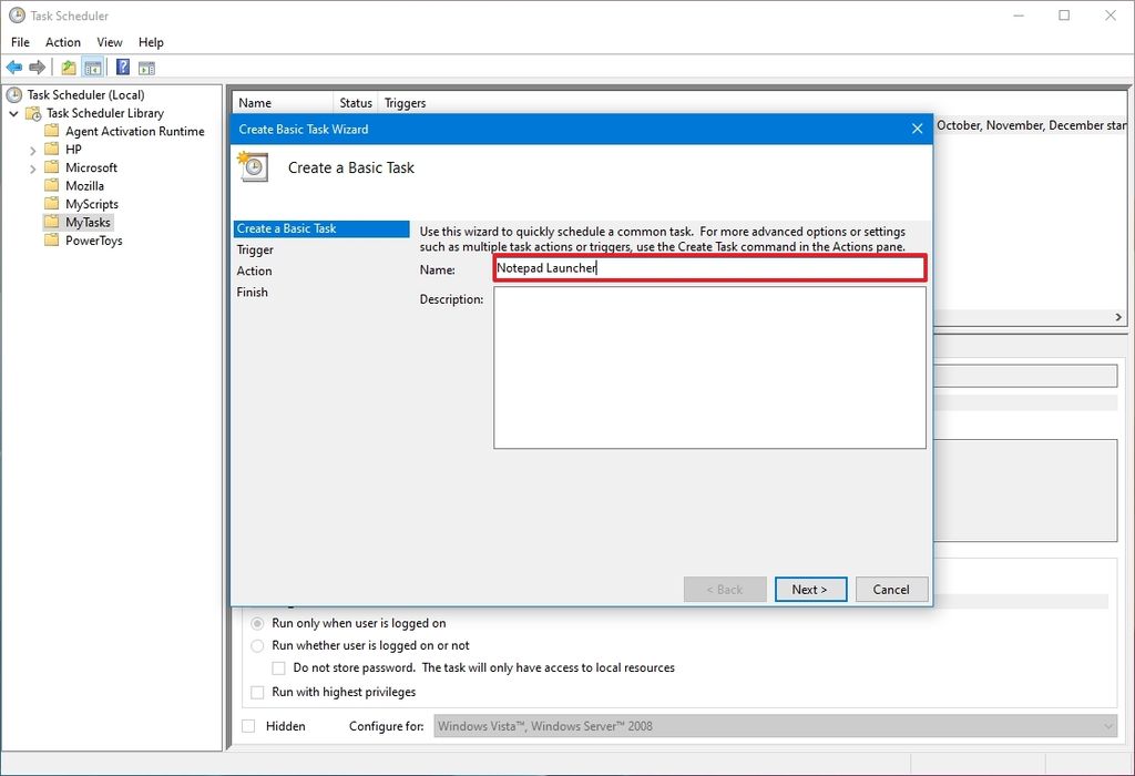 How to create an automated task using Task Scheduler on Windows 10 ...