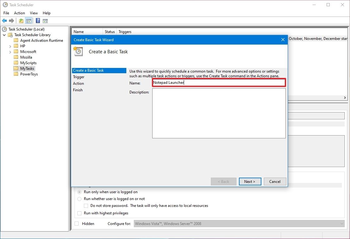 How to create an automated task using Task Scheduler on Windows 10 ...
