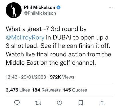 Phil Mickelson Takes Aim At McIlroy And Golf Channel In Sarcastic Tweet ...