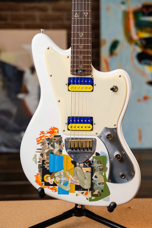 Valiant Guitars' Oberig Ukraine charity project showcases guitars designed by artists affected ...