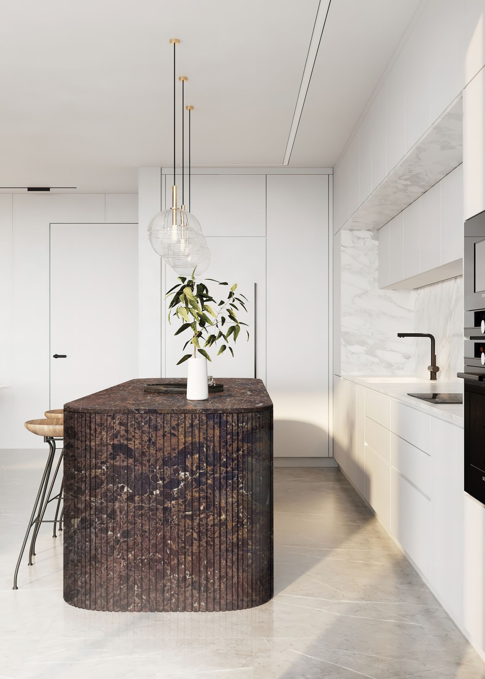 10 Ways to Make a Statement With Curved Kitchen Islands | Livingetc