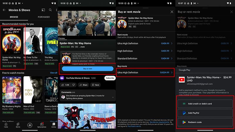 How to purchase movies and TV shows on YouTube | Android Central