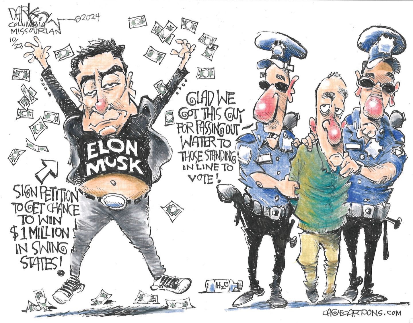 5 million dollar cartoons about Elon Musk’s election scheme | The Week