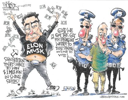 5 million dollar cartoons about Elon Musk’s election scheme | The Week