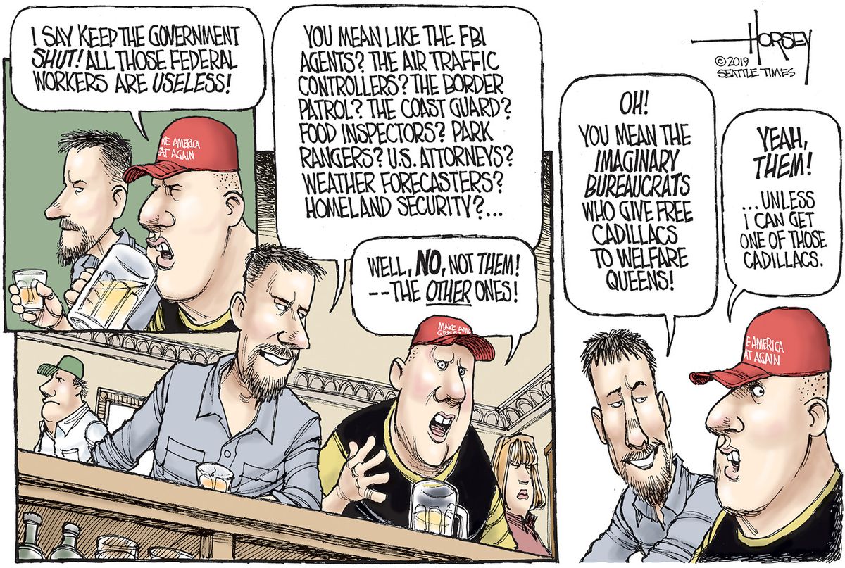 Political Cartoon U.S. Trump supporters MAGA Government shutdown | The Week