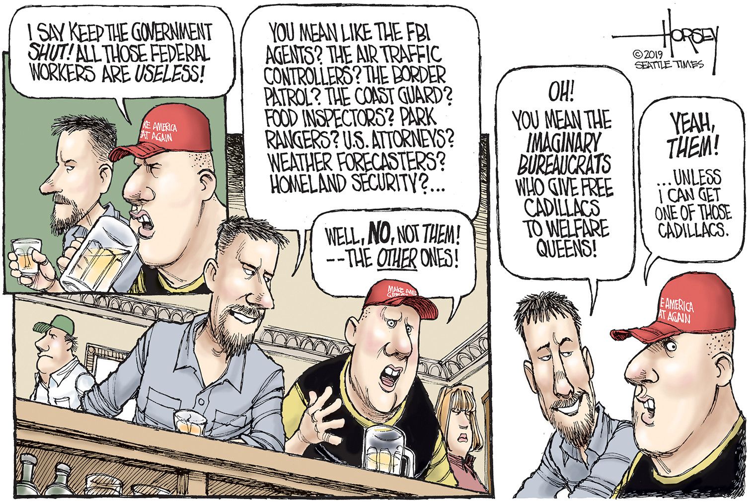 Political Cartoon U.S. Trump supporters MAGA Government shutdown | The Week