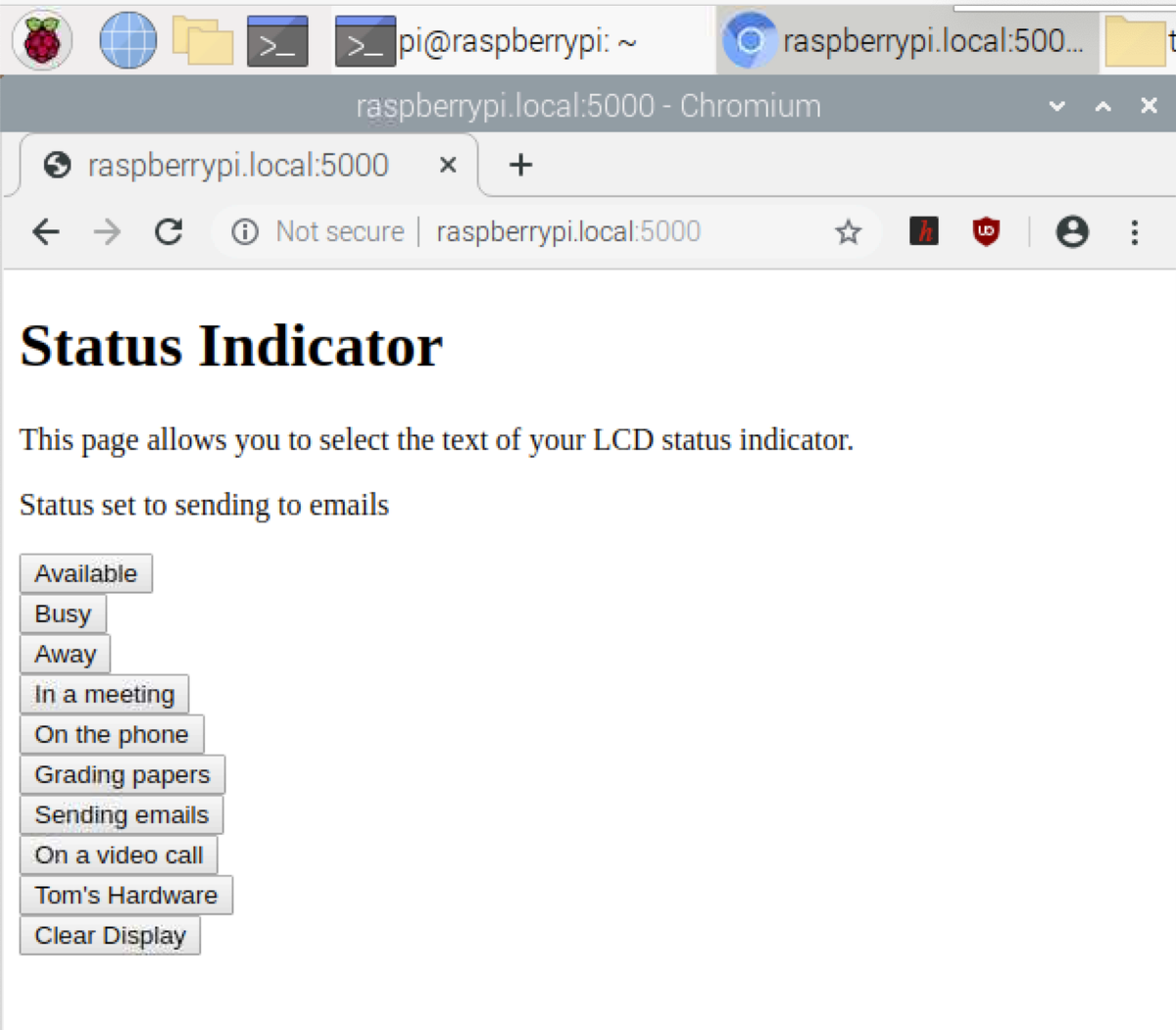 How to Make a Raspberry Pi Work-From-Home Status Indicator | Tom's Hardware
