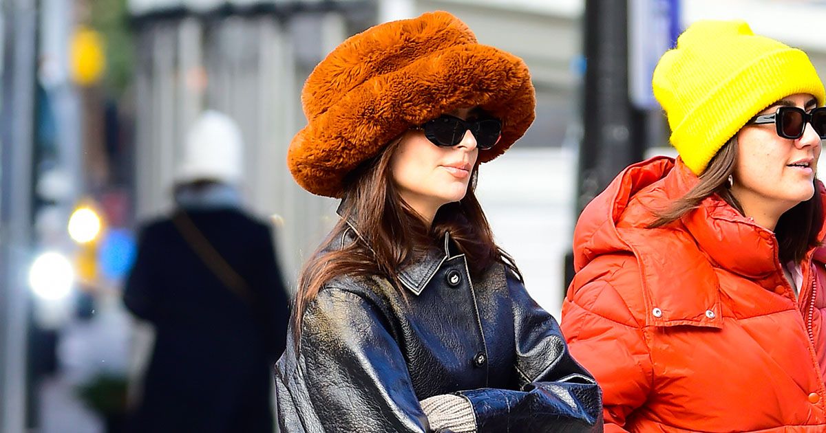 Fuzzy bucket hats are trending, as seen on Emily Ratajkowski | Marie ...