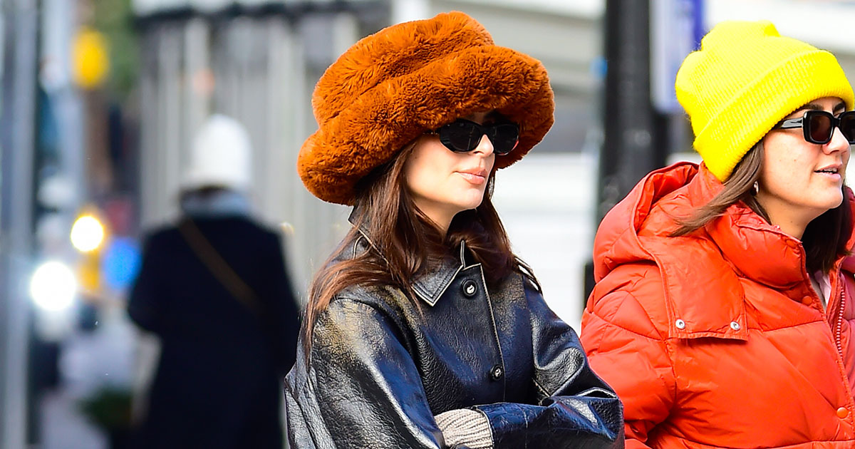 Fuzzy bucket hats are trending, as seen on Emily Ratajkowski | Marie ...
