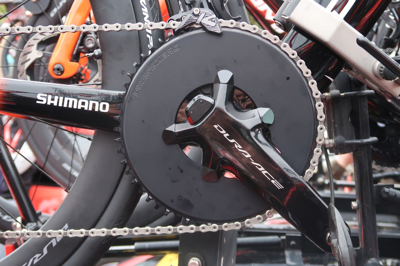 Unreleased wheels, monster chainrings, and surprisingly skinny tyres ...