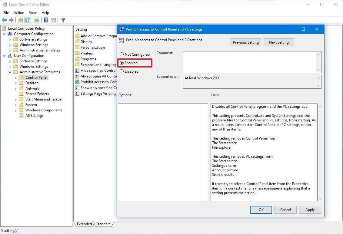 Stop users from accessing the Settings app on Windows 11 | Windows Central