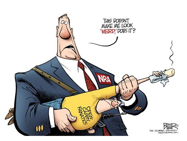 Editorial cartoons gun rights Chipotle | The Week