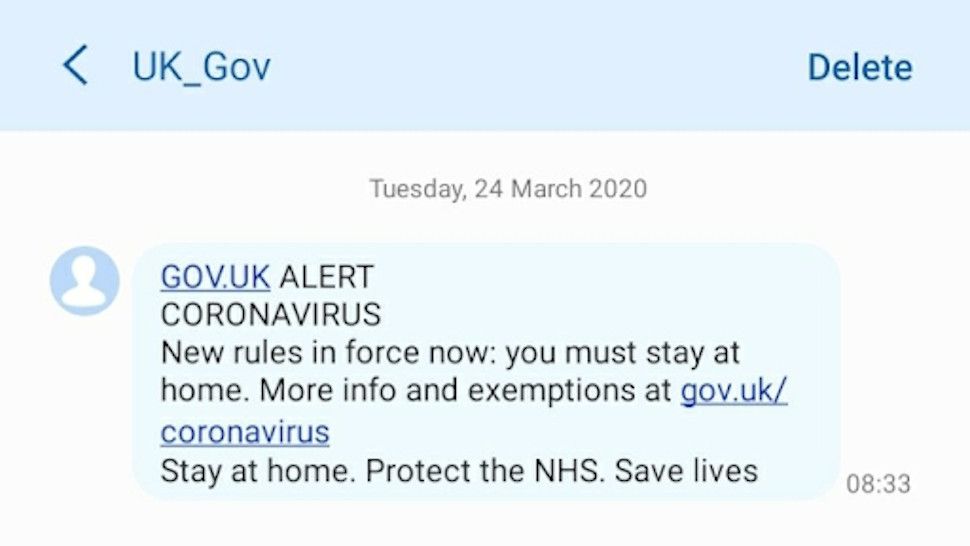 Mobile operators send coronavirus message to everyone in the UK | TechRadar