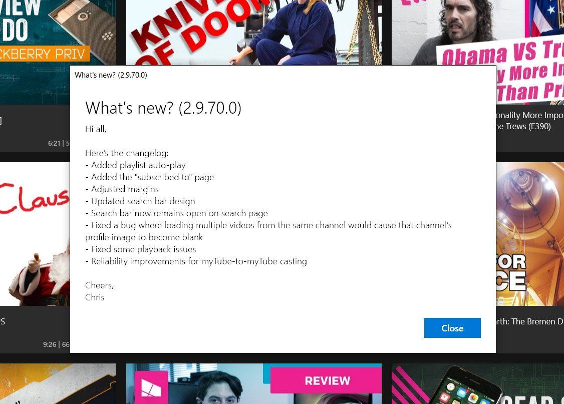 MyTube Beta grabs auto-play for playlists, UI tweaks and more | Windows ...
