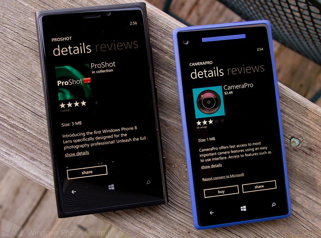ProShot, CameraPro or the native Windows Phone 8 camera. Which is ...