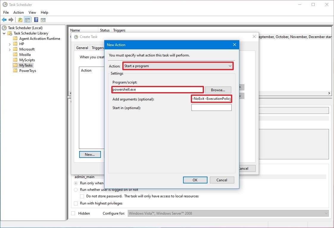 How to create an automated task using Task Scheduler on Windows 10 ...