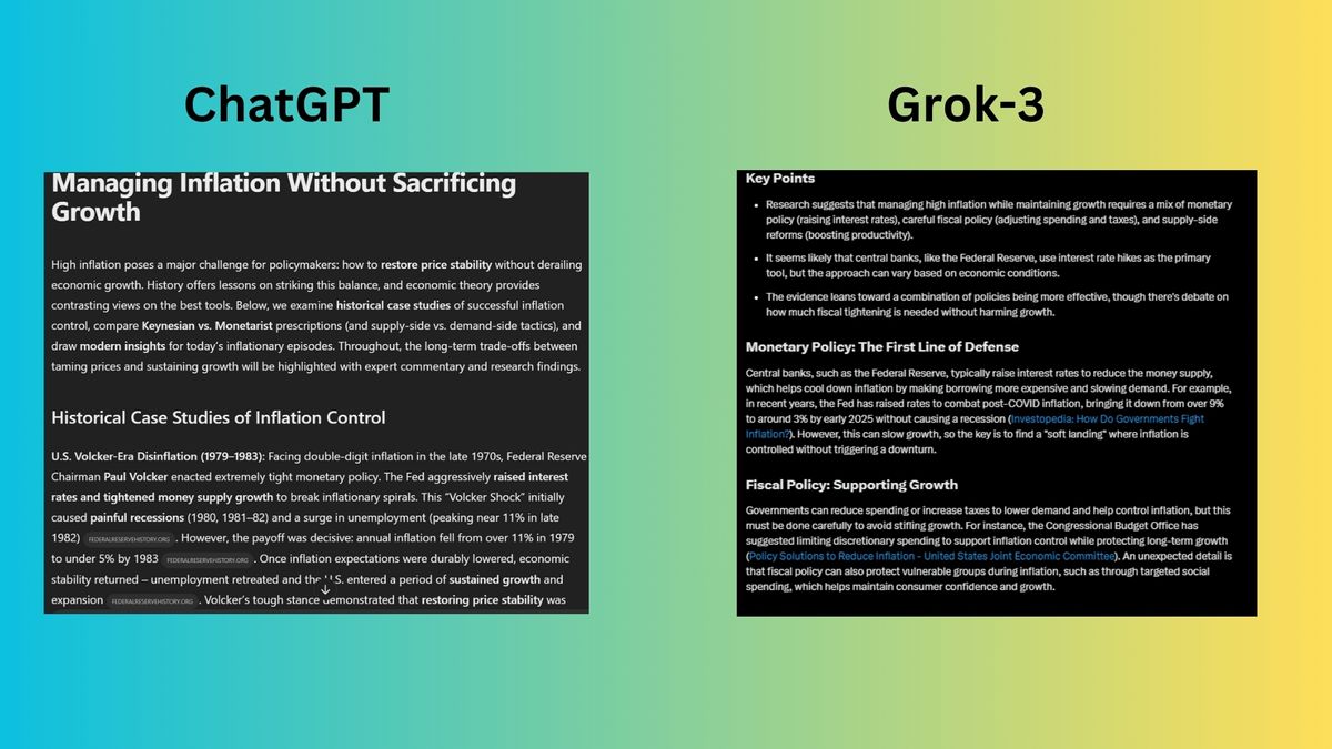 I just tested ChatGPT deep research vs Grok-3 with 5 prompts — here's ...
