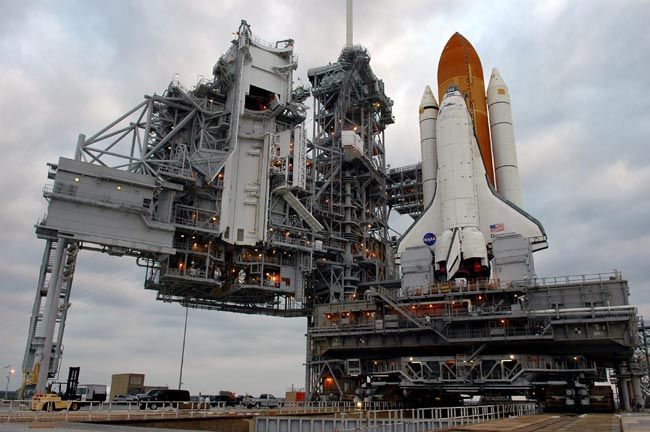 Space Shuttle Discovery Back Inside Hangar | Space