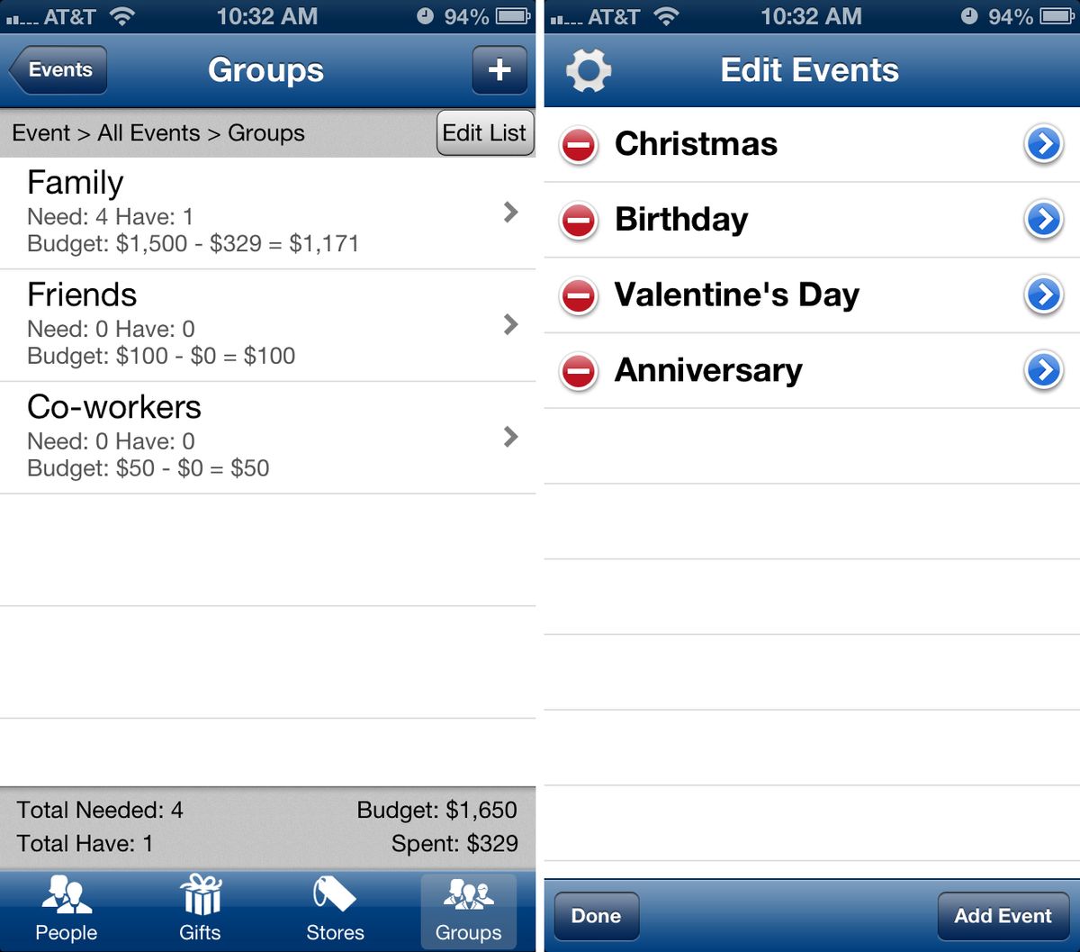 Gift Plan vs. Gifts HD 2 vs. mGifts: Gift planning apps for iPhone ...