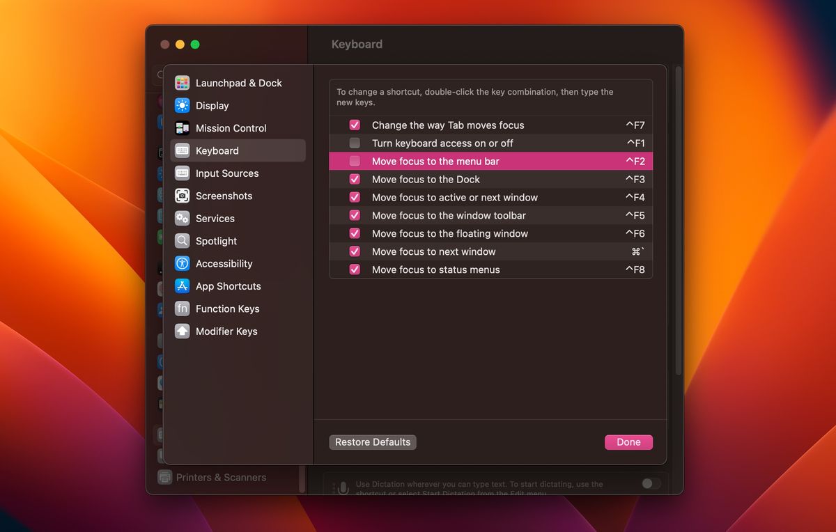 How to use and create keyboard shortcuts in macOS Ventura | TechRadar