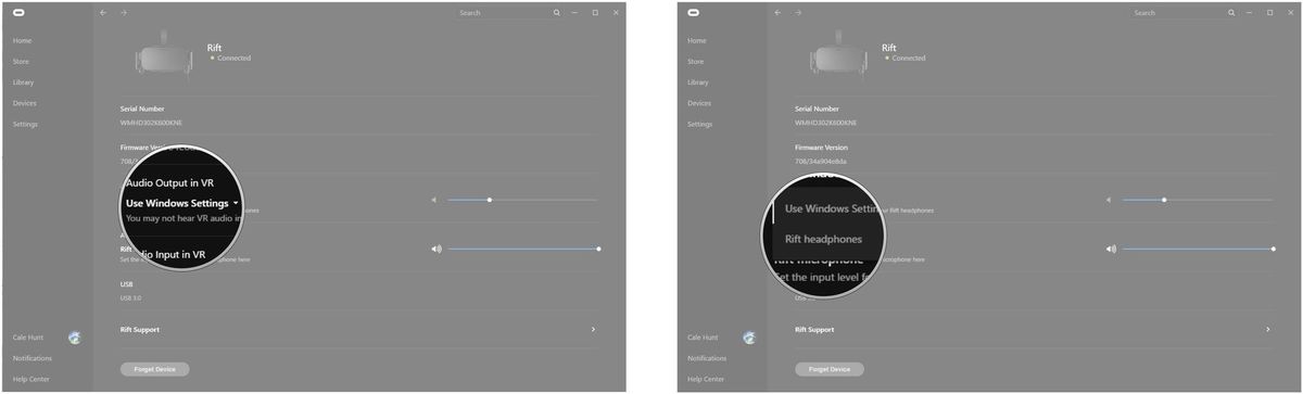 How to customize Oculus Rift audio settings in Rift Core 2.0 | Windows ...
