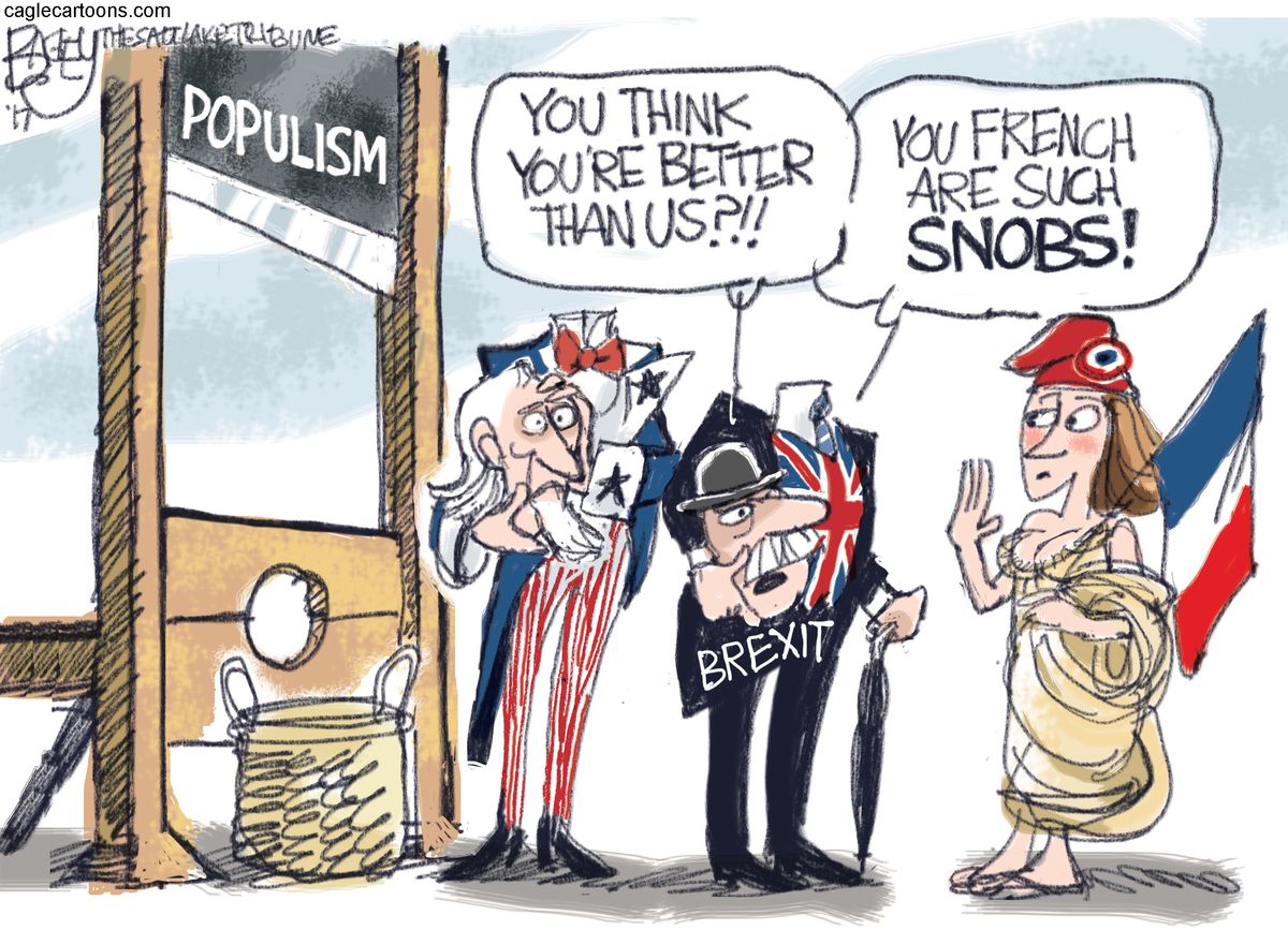 Political Cartoon U.S. France America Britain EU Populism Macron | The Week