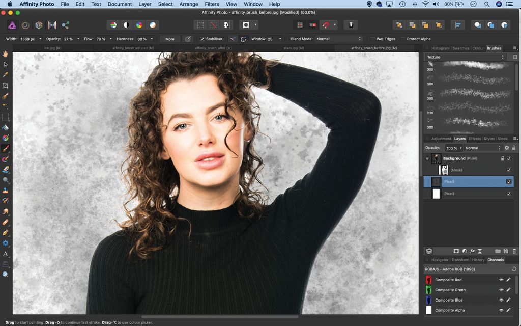 Paint an abstract portrait in Affinity Photo using the powerful Brush ...