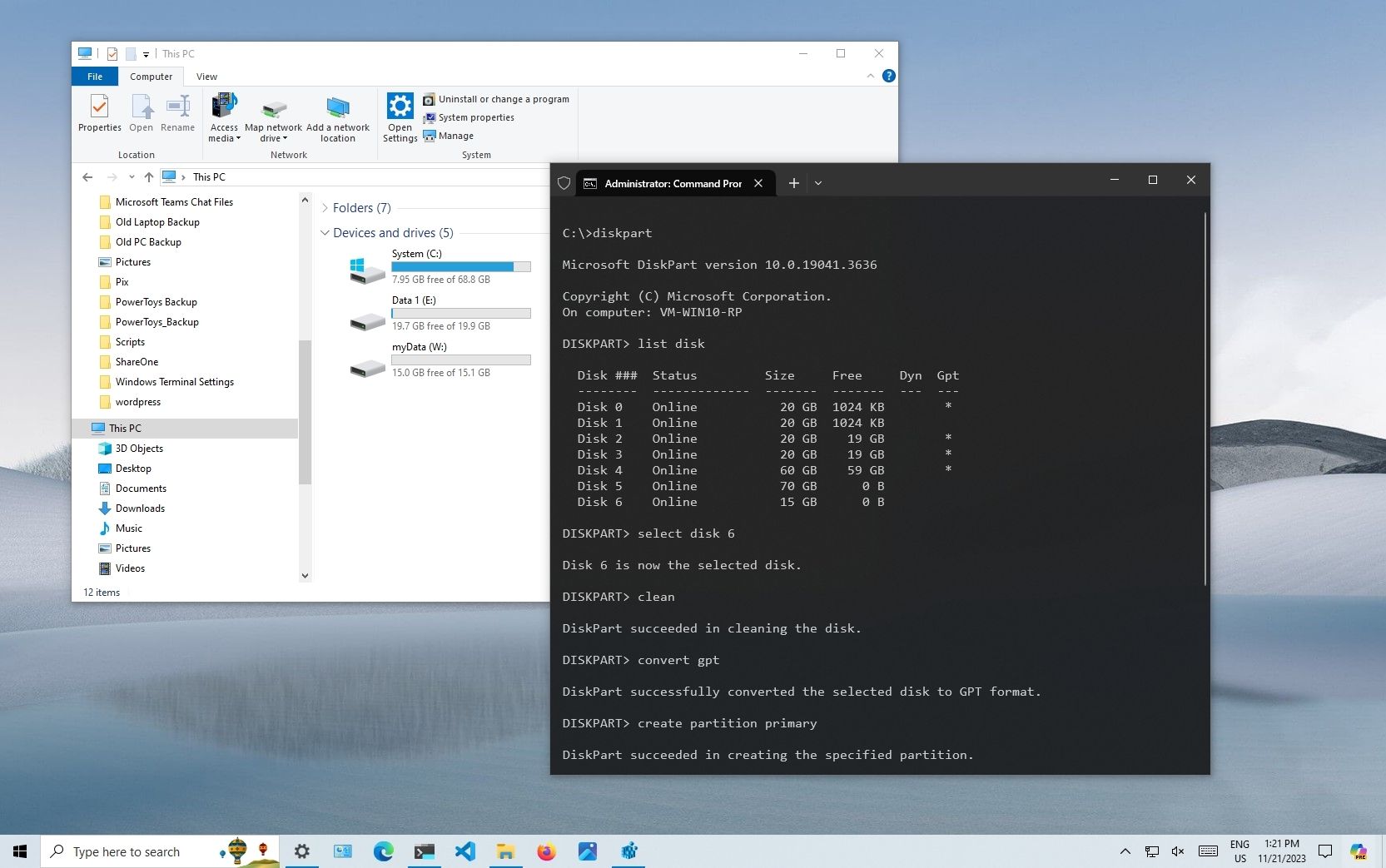 How to use DiskPart to clean and format drive not working on Windows 10 ...