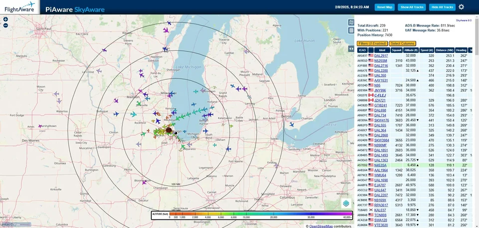 This Raspberry Pi ADS-B plane tracker features a weather station with tons of cool features ...