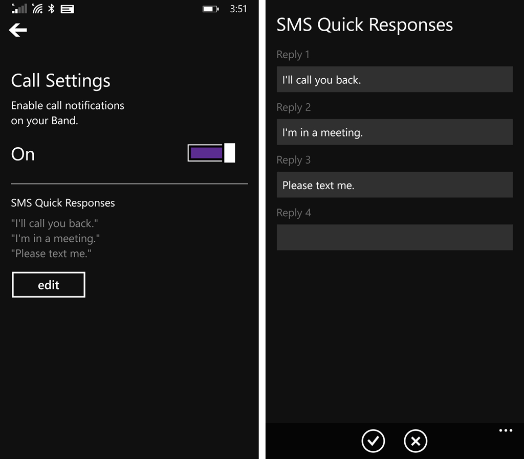 How to edit or create custom text replies on the Microsoft Band ...