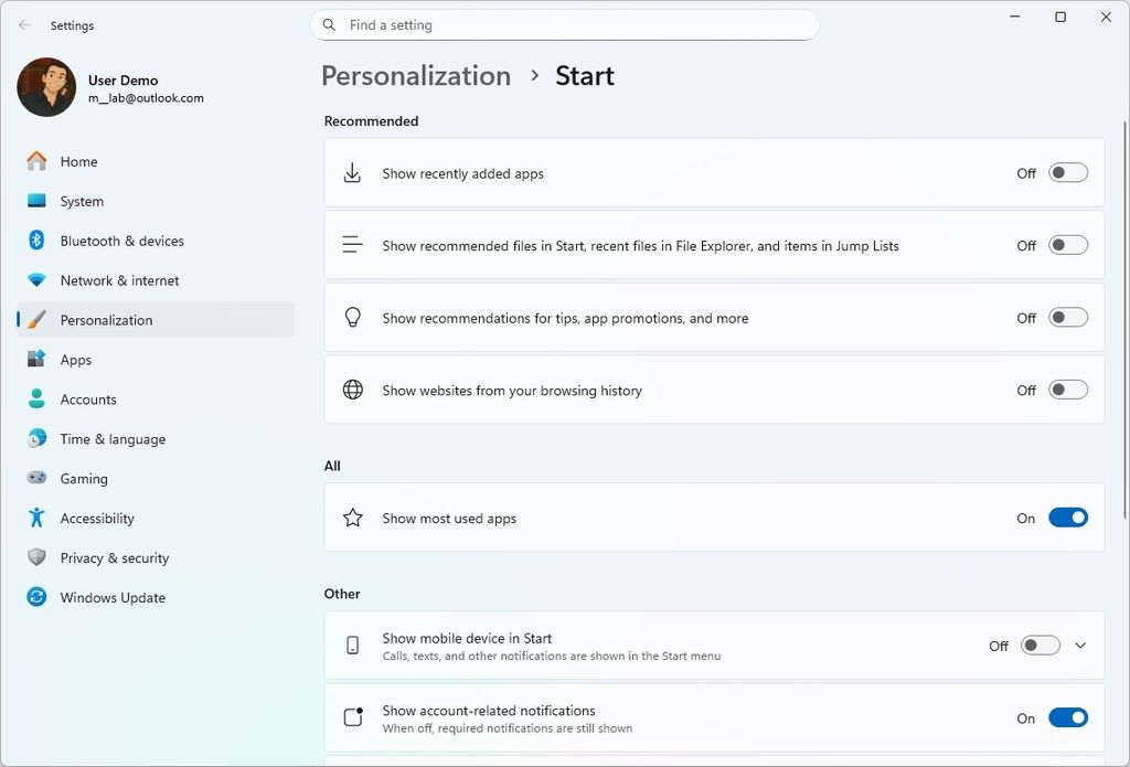Microsoft revamps the Start menu in Windows 11 — scrollable layout, new ...