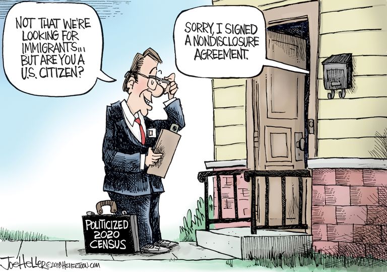 Political cartoon U.S. census citizenship question nondisclosure ...