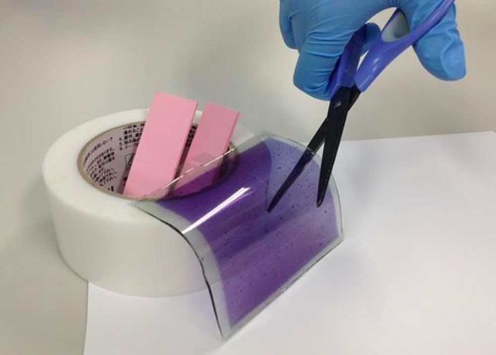 This innovative display screen is flexible enough to cut with scissors ...
