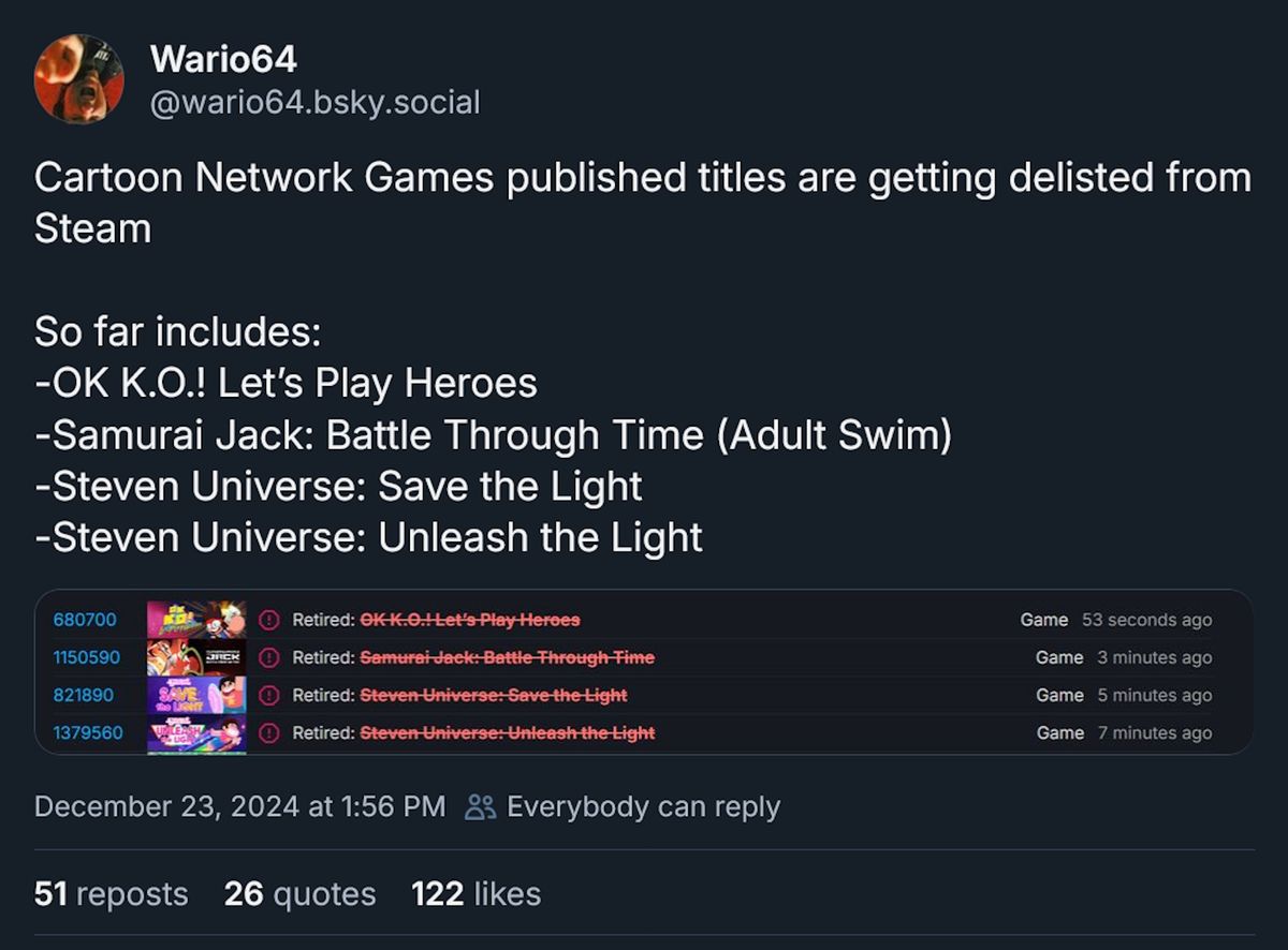 Warner Bros. is delisting games again: a half-dozen Cartoon Network ...