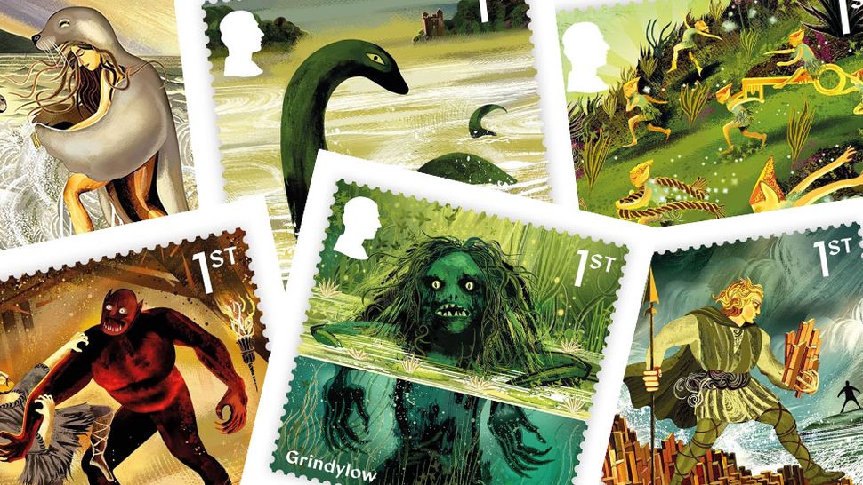 British myths and legends inspire beautiful and ferocious new stamp ...