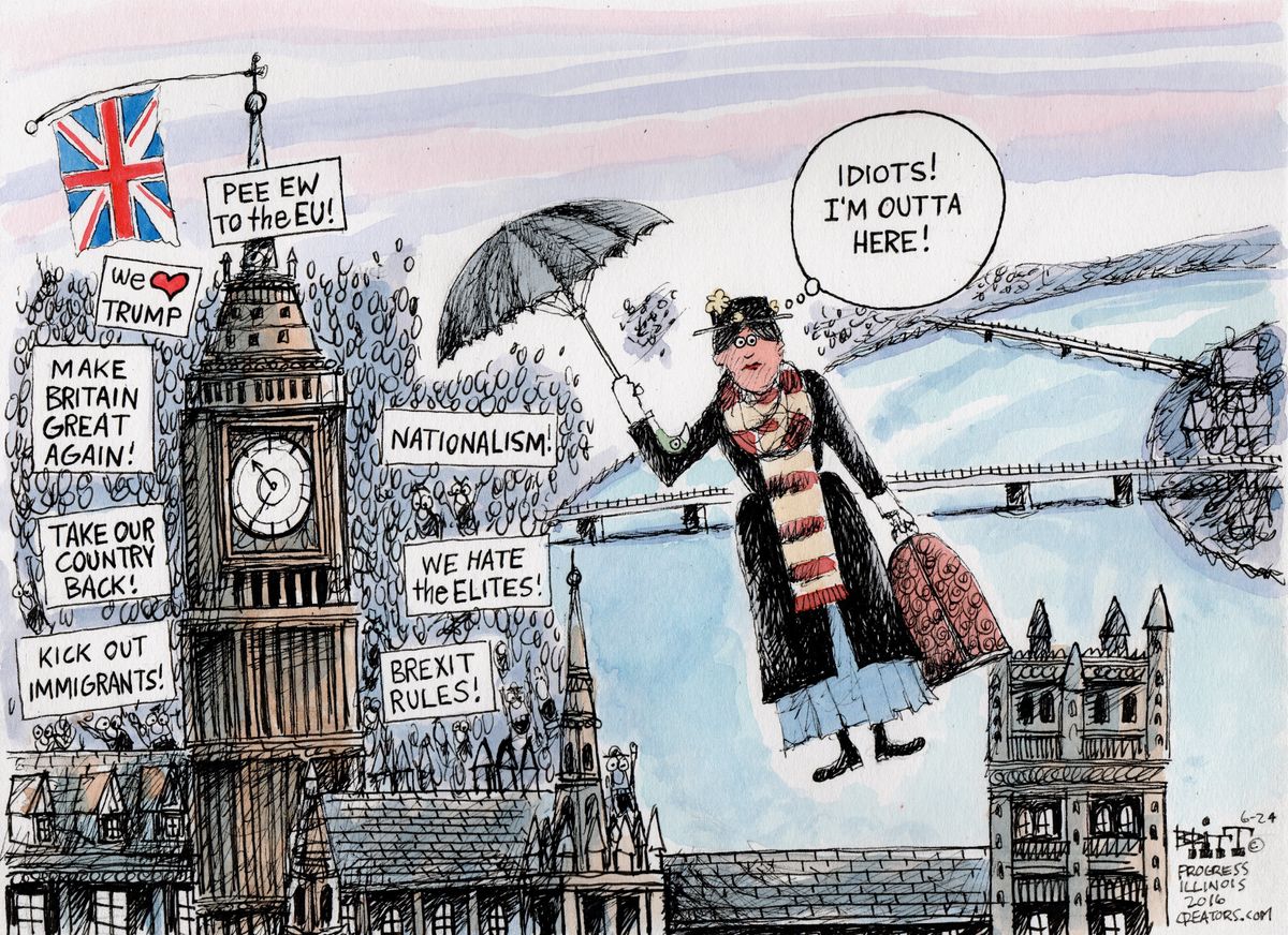 Political cartoon World Brexit Mary Poppins London Trump | The Week