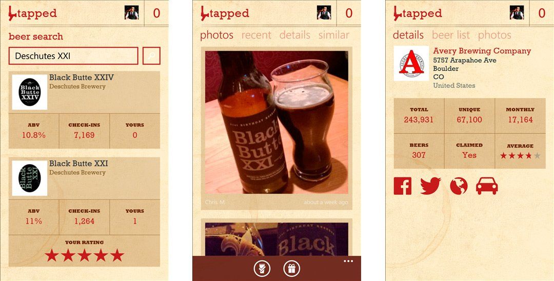 Tapped comes to Windows Phone, instantly becomes the best Untappd app ...