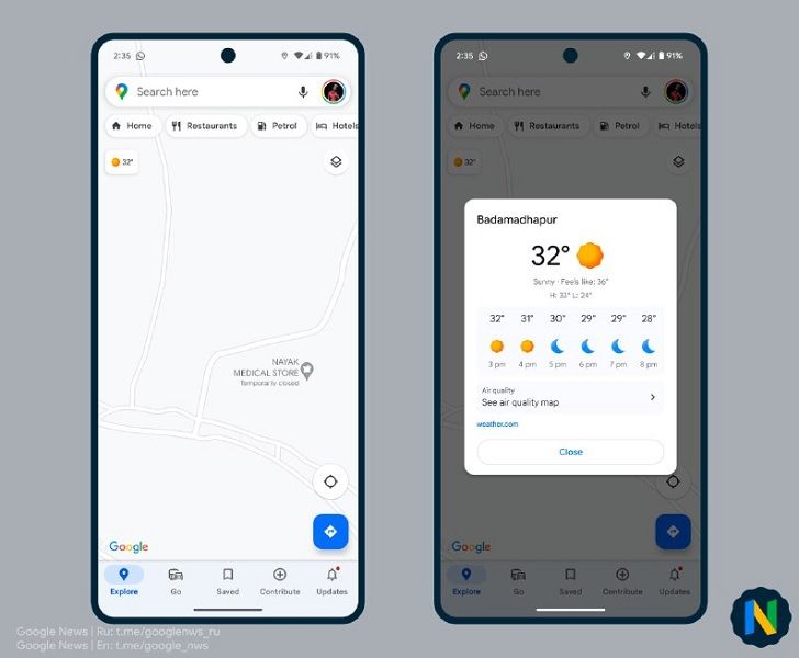 Google adds weather to Clock and Maps on Android, alarm sync for Pixel ...