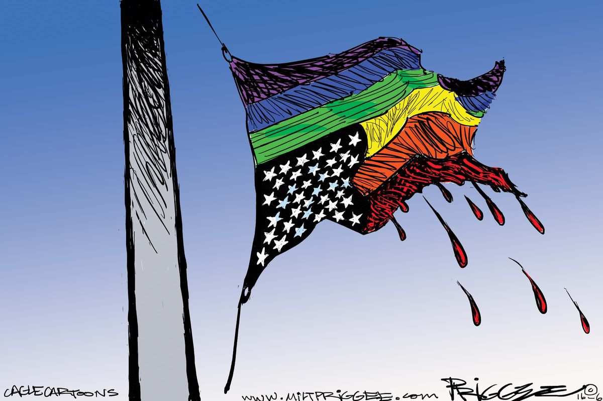Editorial cartoon Orlando flag | The Week